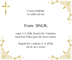 osmrtnica – Stolna župnija Novo mesto